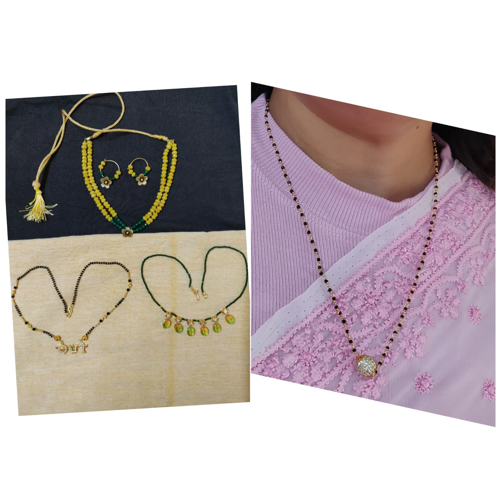 Punarvi - India Authentic|PreLoved|Sustainable Combo of 4 neck sets